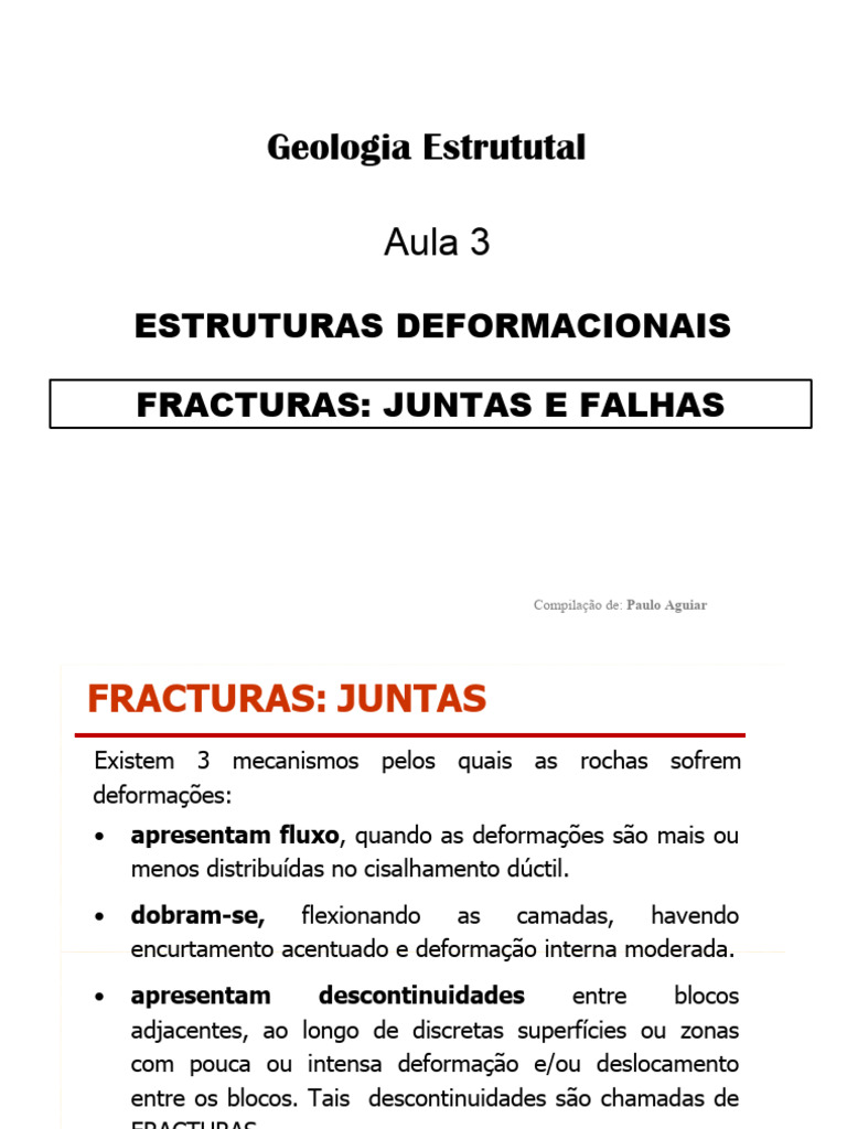 Geologia Estrutural: Fracturas e Falhas | PDF | Falha (Geologia ...
