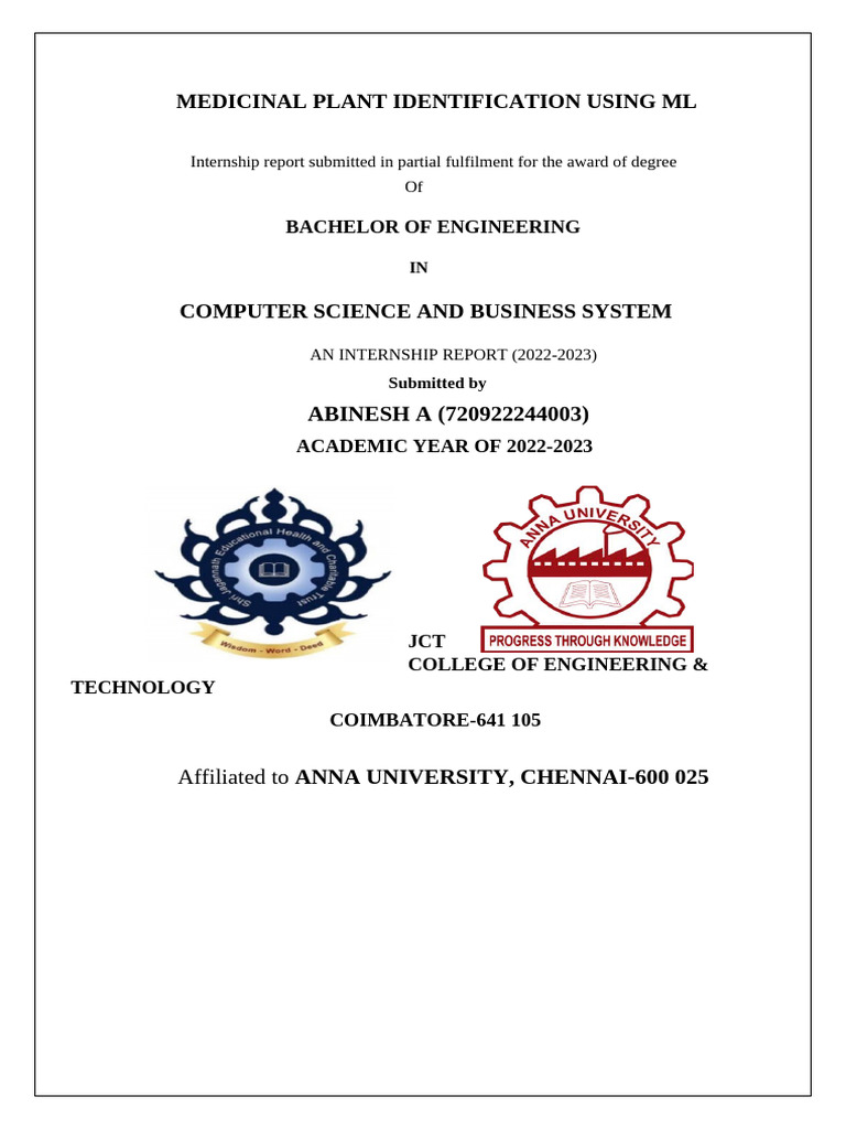 Medicinal Plant Identification Using ML | PDF | Software Testing ...