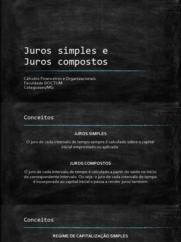 Aula 1 - Juros Simples e Compostos | PDF | Juros | Economias