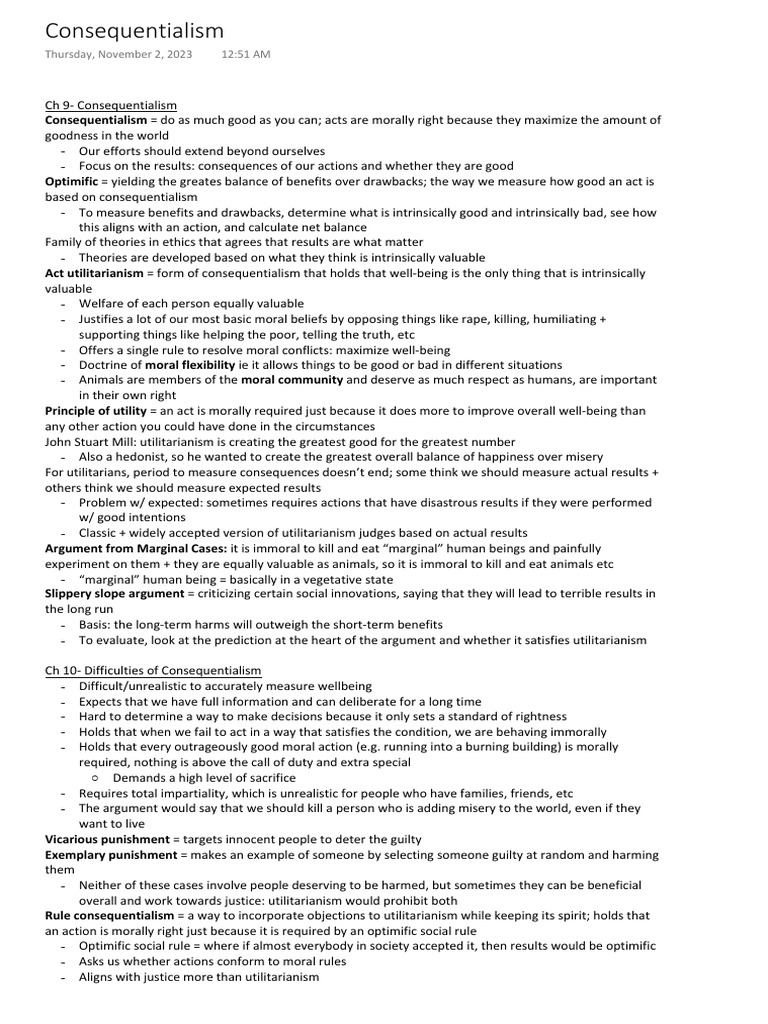 Consequentialism | PDF | Utilitarianism | Social Psychology