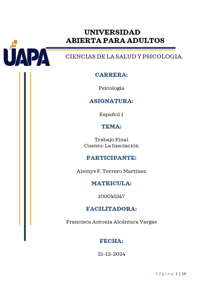 TRABAJO FINAL DE ESPAÑOL 1 | PDF