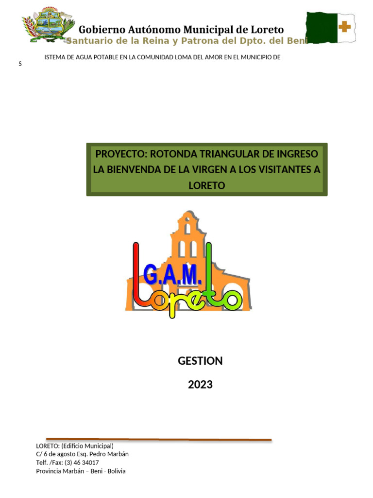 Proyecto de Rotonda Triangular en Loreto | PDF | Ciencias de la Tierra ...