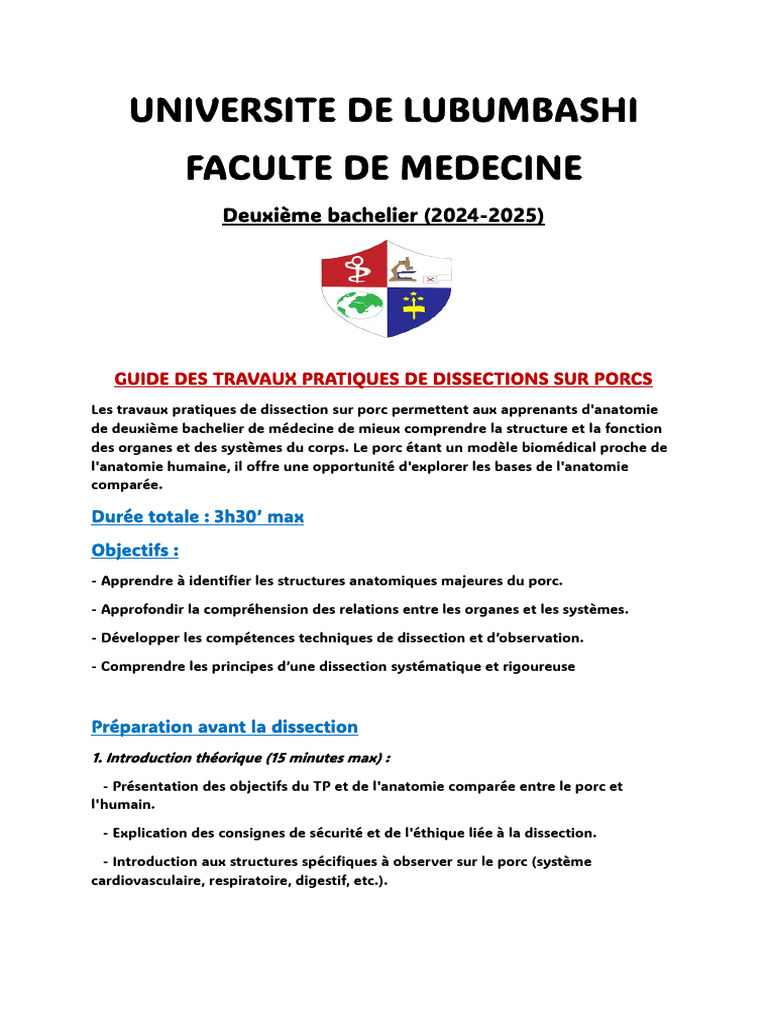 Guide de Dissection Anatomique sur Porc | PDF | Cœur | Poumon