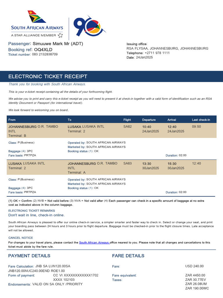 Your Electronic Ticket-EMD Receipt | PDF | Identity Document | Travel Visa