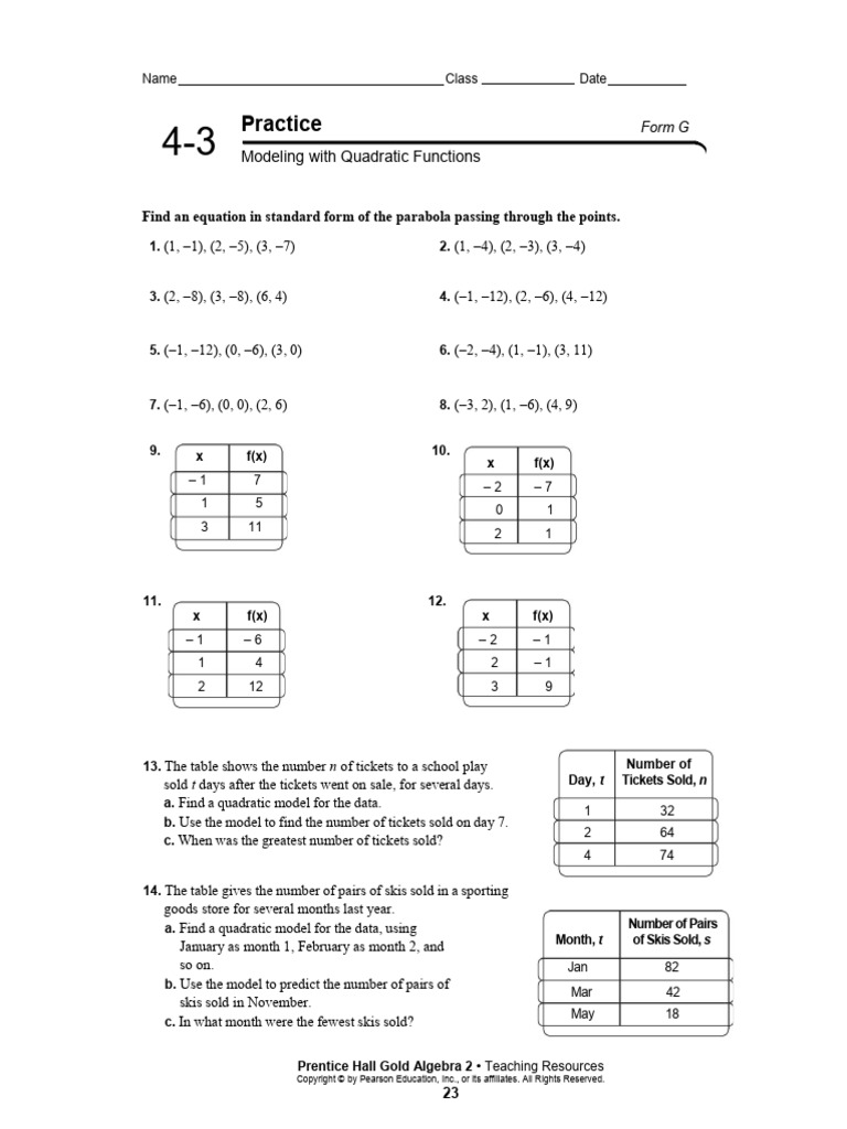 4-3_Homework_Form_3 | PDF | Quadratic Equation | Algebra