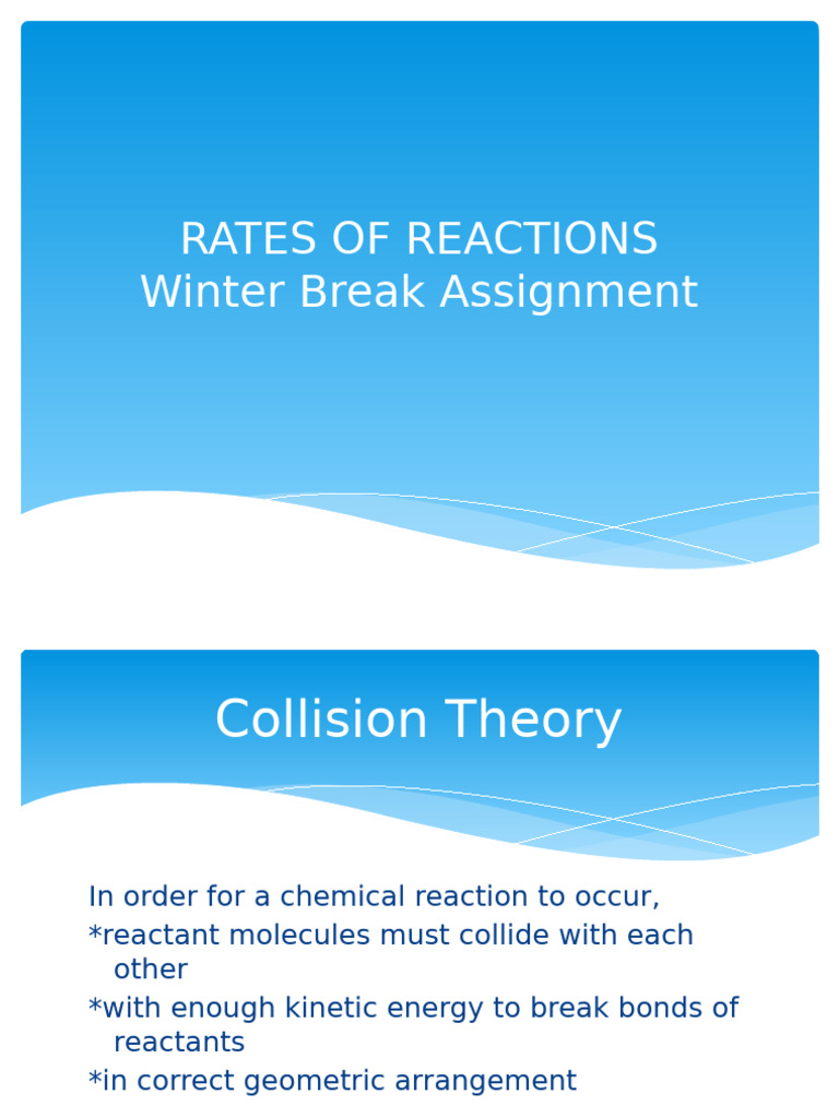 Factors Influencing Reaction Rates | PDF | Reaction Rate | Chemical ...