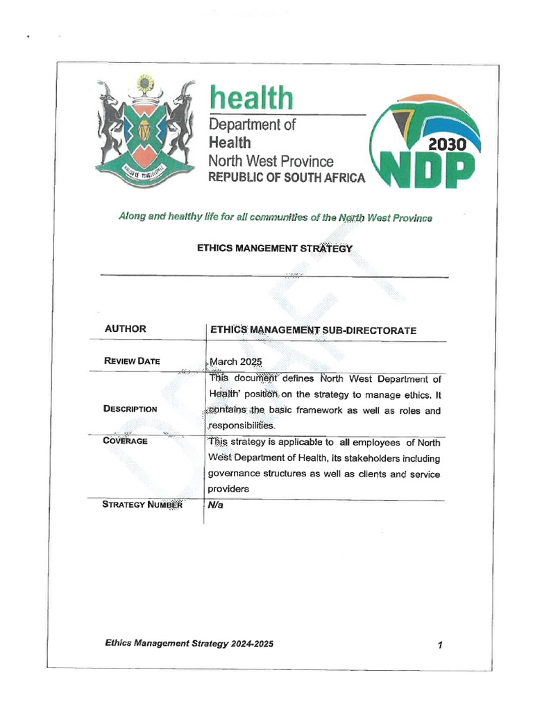 Approved Ethics Management Strategy | PDF