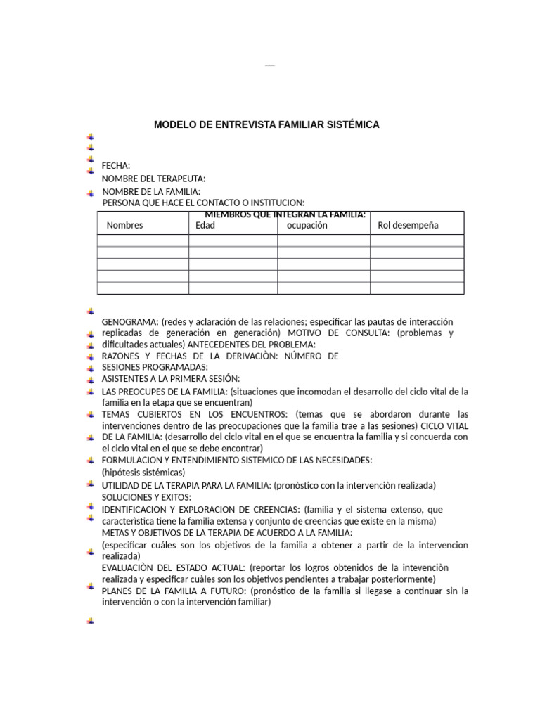 Formato Entrevista Familiar | PDF