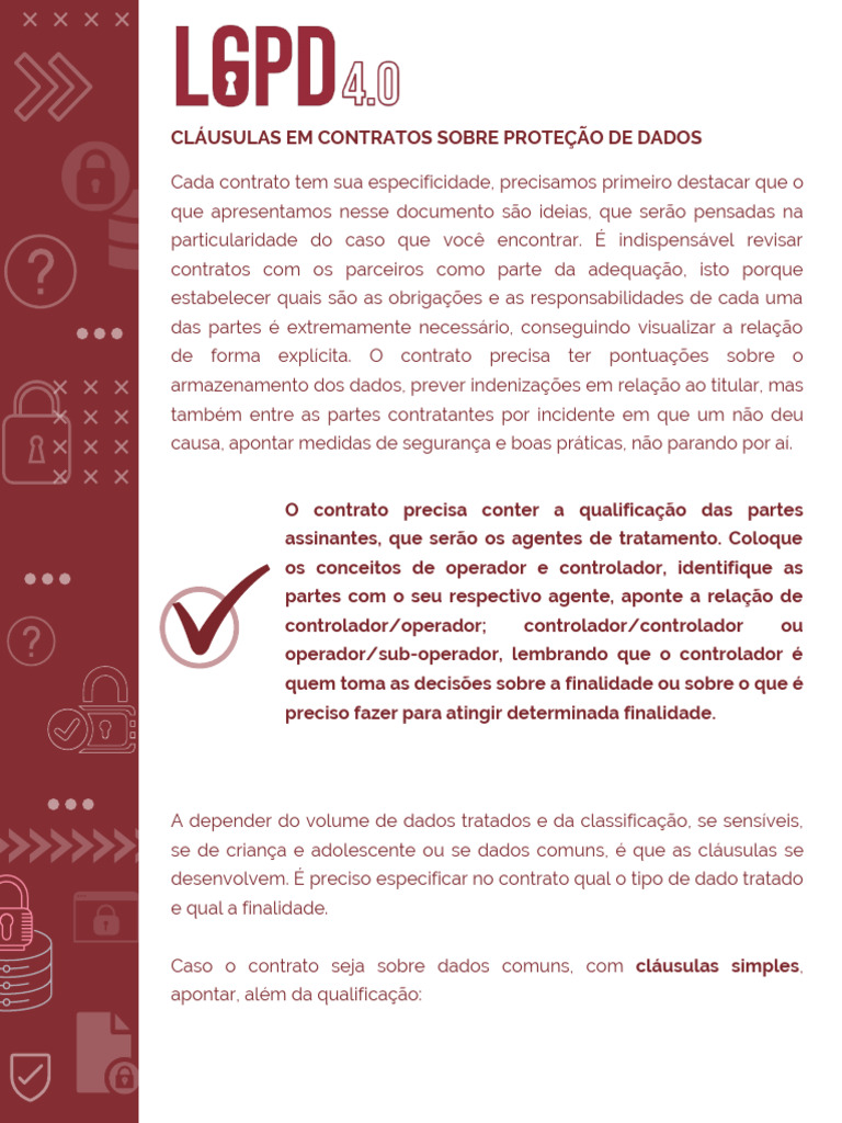 Checklist Contratos LGPD 4,0 | PDF