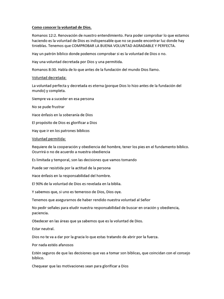 Como Conocer La Voluntad de Dios | PDF | Dios | Diablo