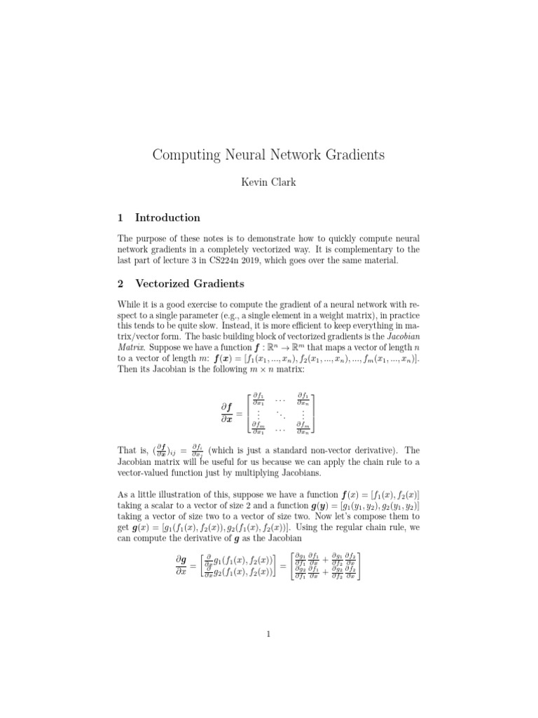 Computing Neural Network Gradients-merged | PDF | Gradient | Artificial Neural Network