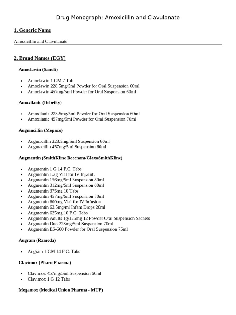 Augmentin 1g: Uses and Mechanism | PDF | Pneumonia | Beta Lactamase