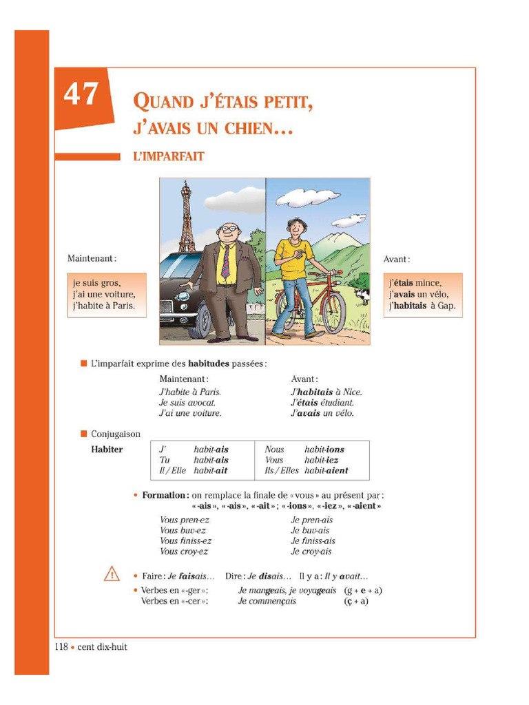 L'imparfait 118,119 | PDF