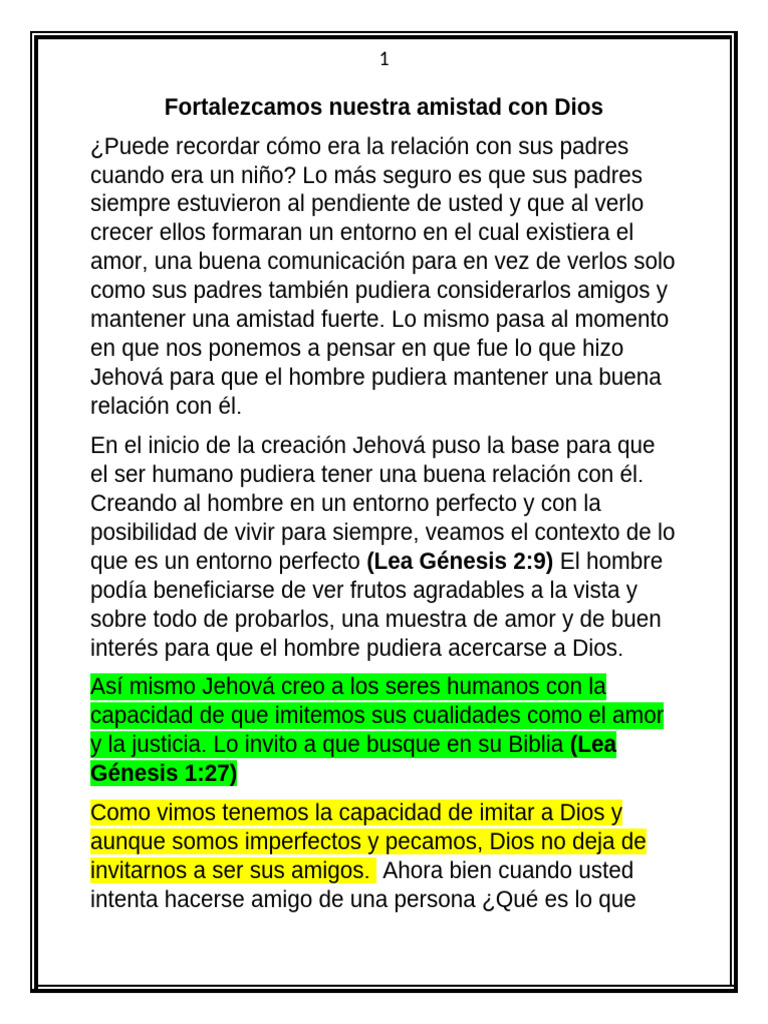 Fortalezcamos Nuestra Amistad Con Dios-1 Completo | PDF | Amor | Dios