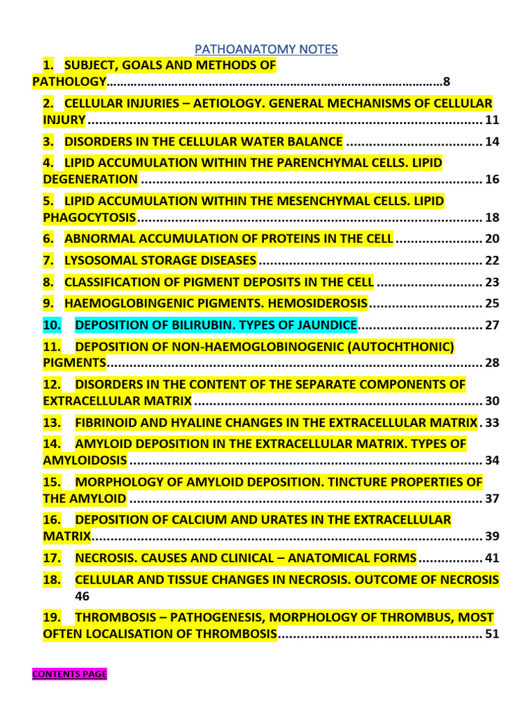 Pathoanatomy Study Guide | PDF | Atherosclerosis | Pathology