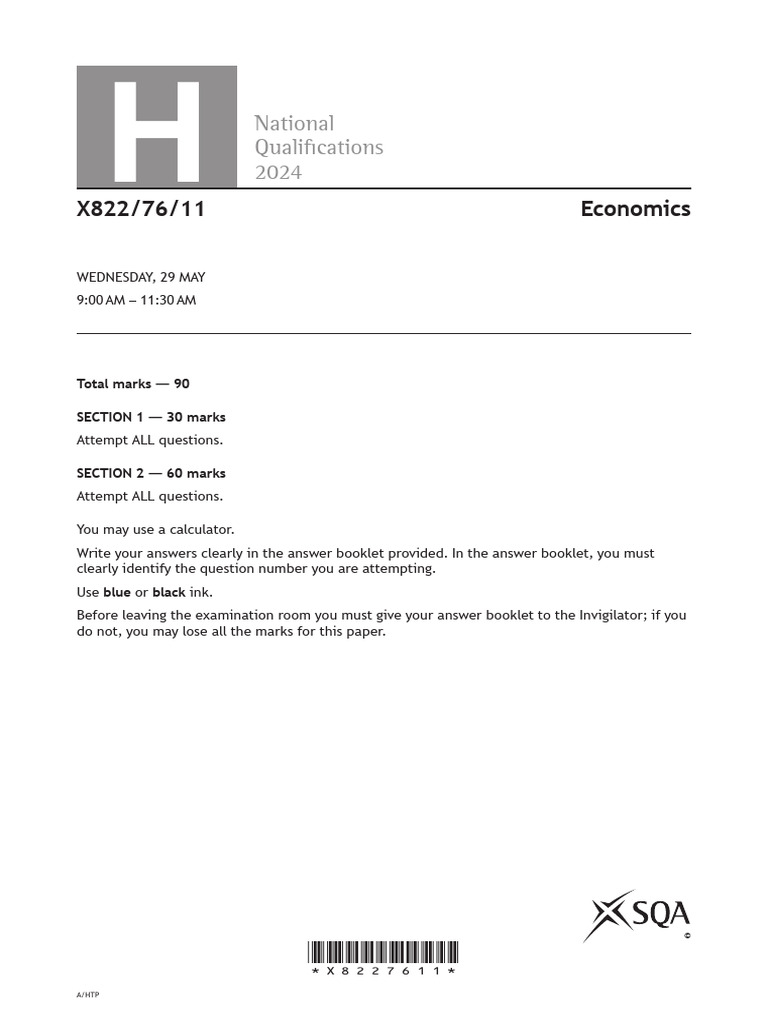 NH_Economics_QP_2024 | PDF | Taxes | Inflation