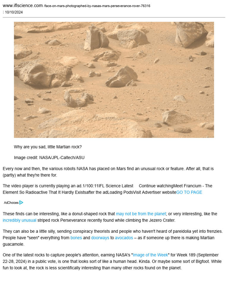 MarsFace Title | PDF | Mars