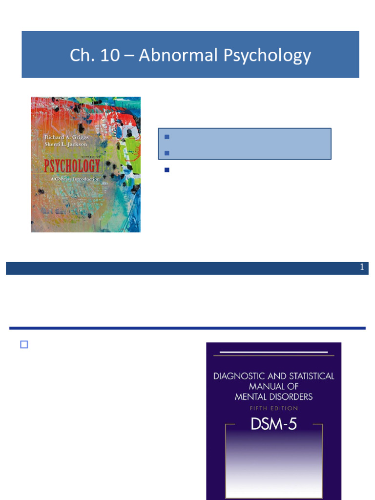 (9) Ch. 10 - Abnormal Psychology (S2021) | PDF | Obsessive–Compulsive ...