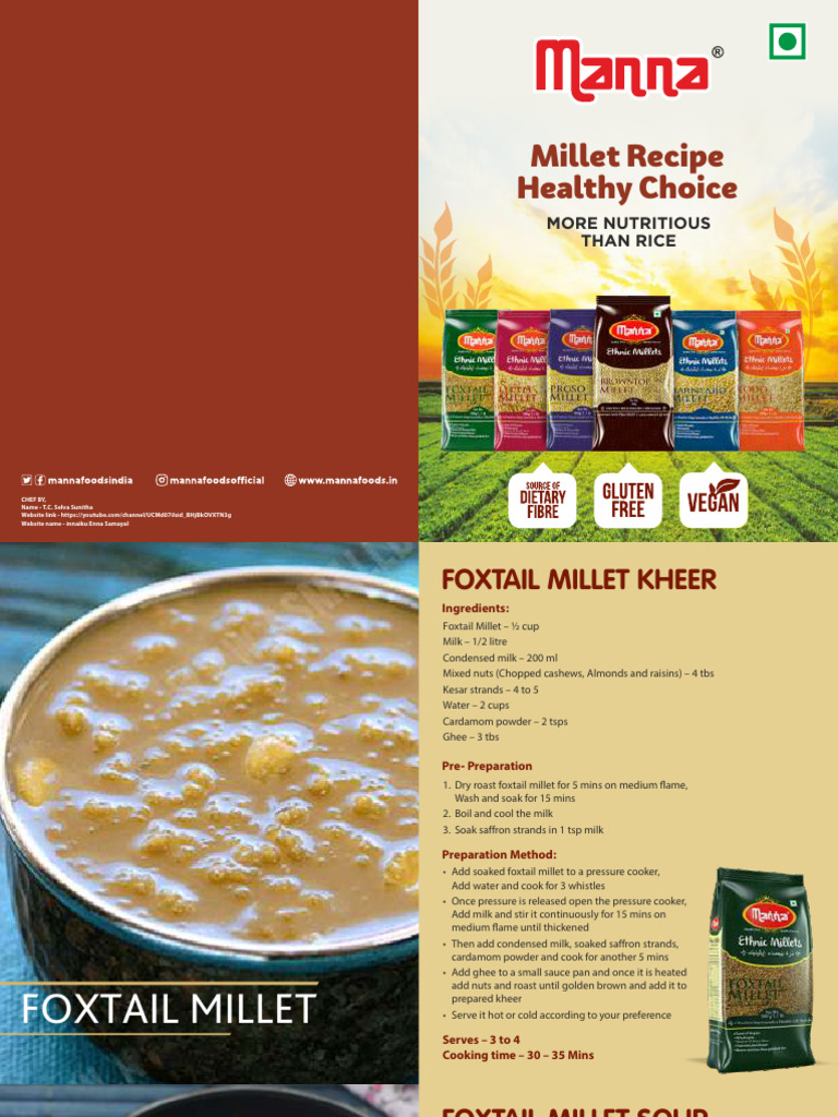 Millet Receipe_Small Booklet_4.25wx5.5inches_rev2_english | PDF | Cakes ...