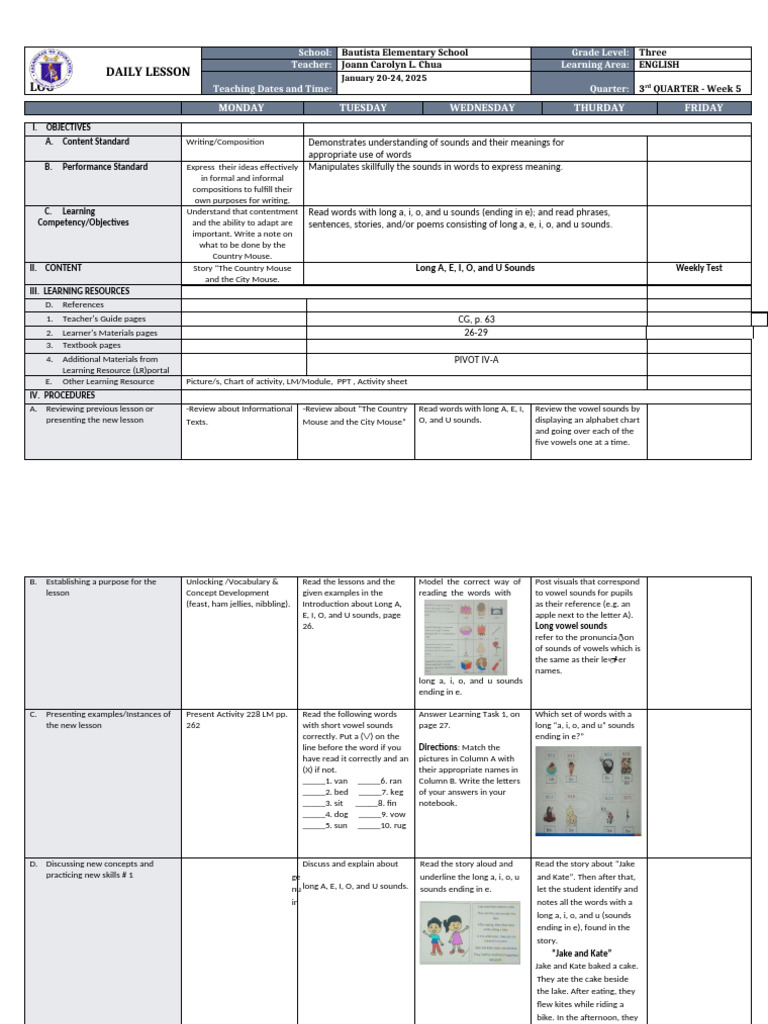 DLL English-3 Q3 W5-Edited | PDF | Human Communication | Linguistics