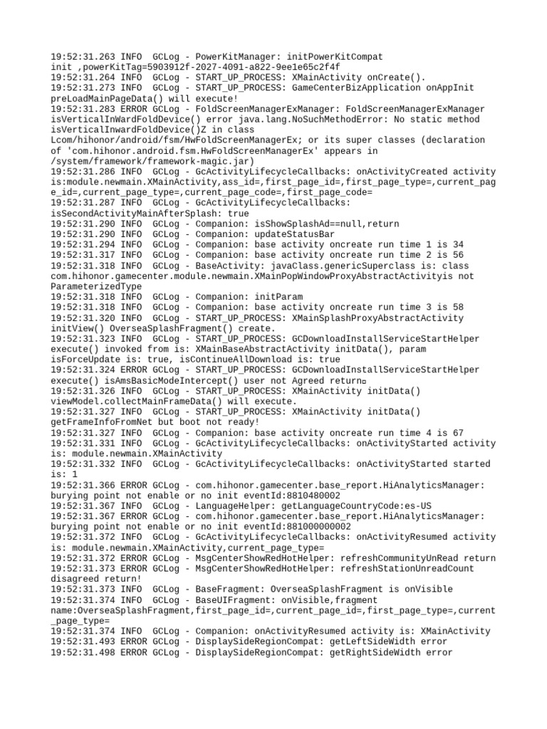 GameCenter Startup Process Log Analysis | PDF | Computer Architecture | Internet Standards