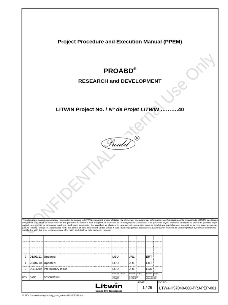 LTWa-H57040-000-PRJ-PEP-001 - PPEM Rev 2 | PDF