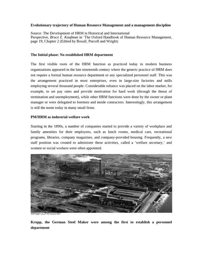 Evolutionary Trajectory of Human Resource Management and A Management ...