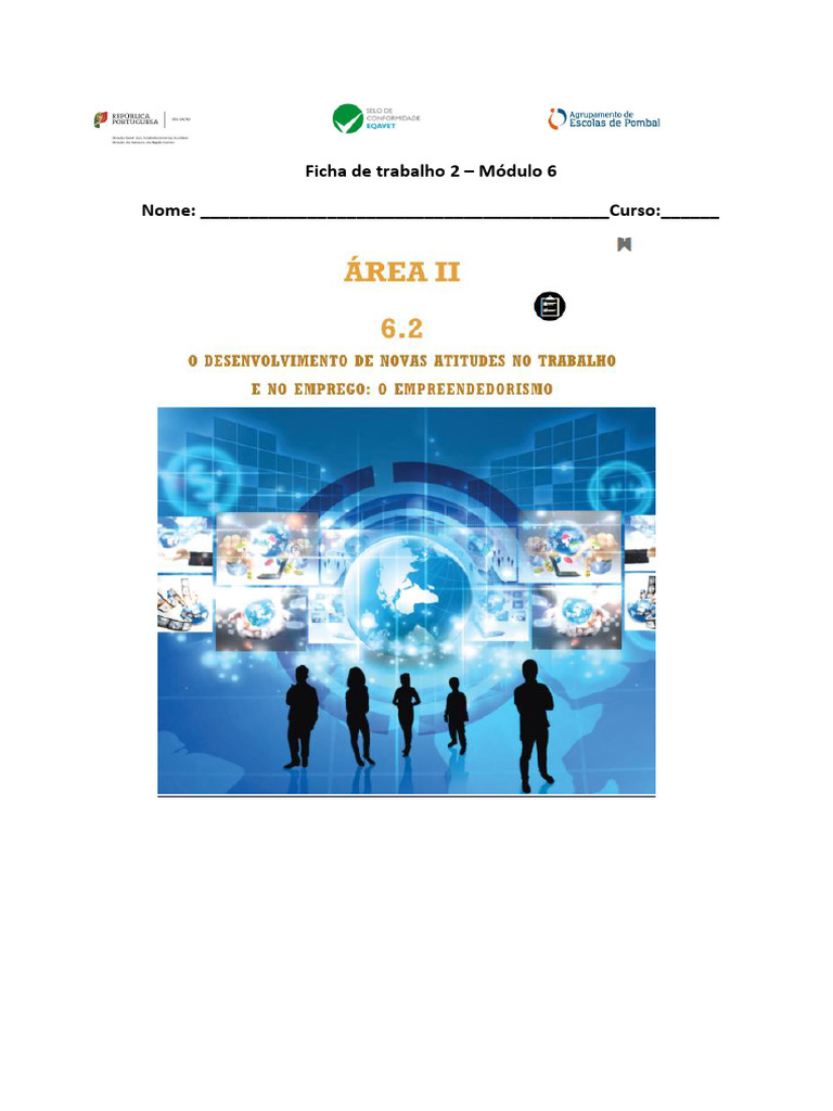 Ficha de trabalho 2- módulo 6 | PDF