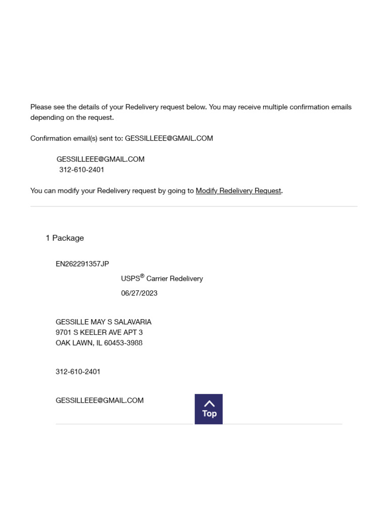 Schedule a Redelivery | USPS | PDF