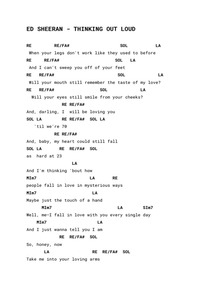 Thinking Out Loud - Ed Sheeran | PDF