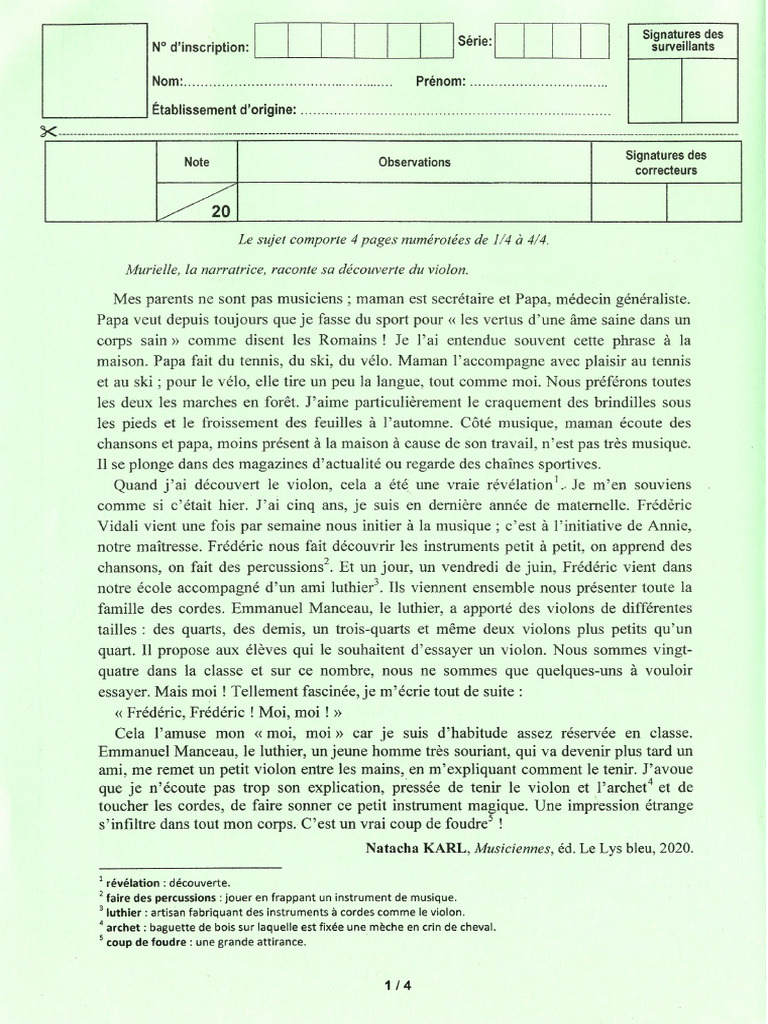 Concours 9eme 2024 Francais | PDF