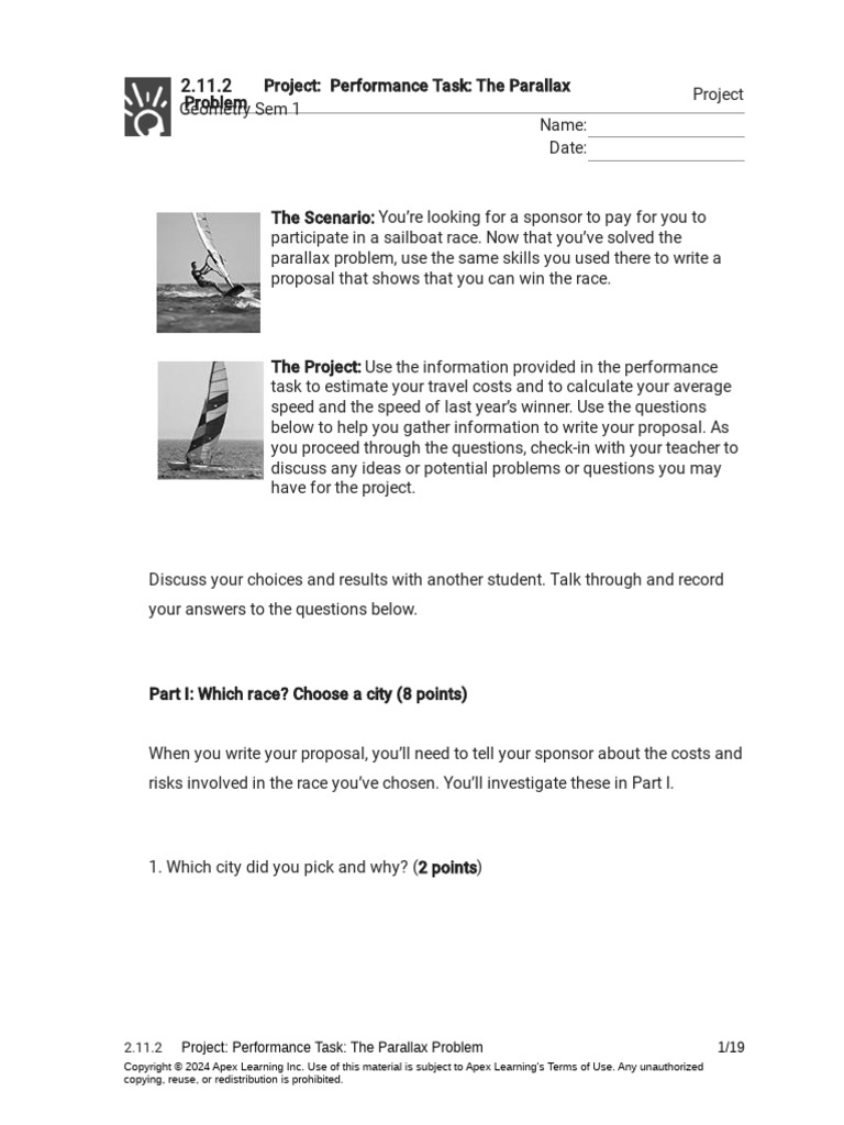 2.11.2 Project - Performance Task - The Parallax Problem (Project) | PDF | Copyright | Risk