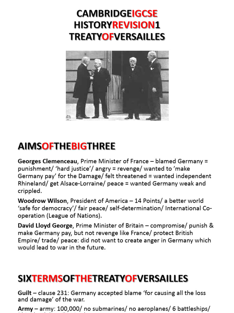 Treaty of Versailles Overview | PDF | Treaty Of Versailles | League Of ...