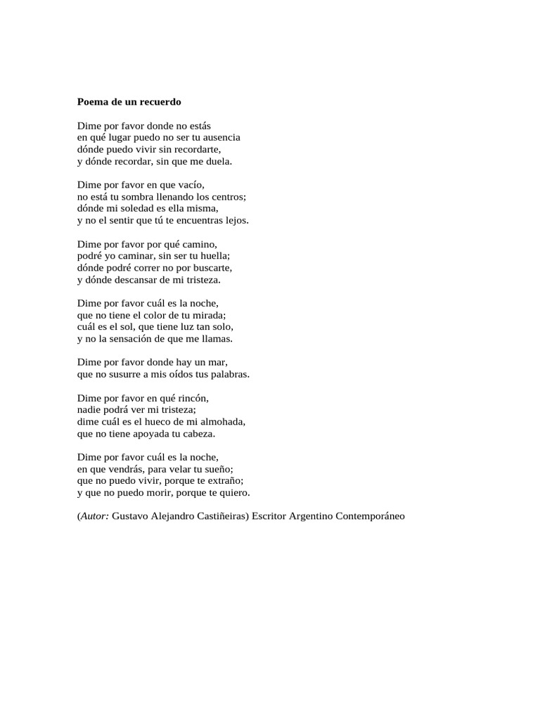 Poema de Un Recuerdo | PDF