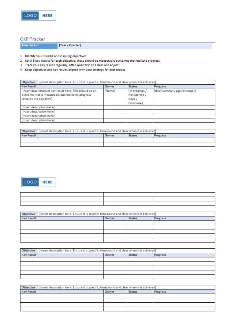 OKR Tracker Template Guide | PDF