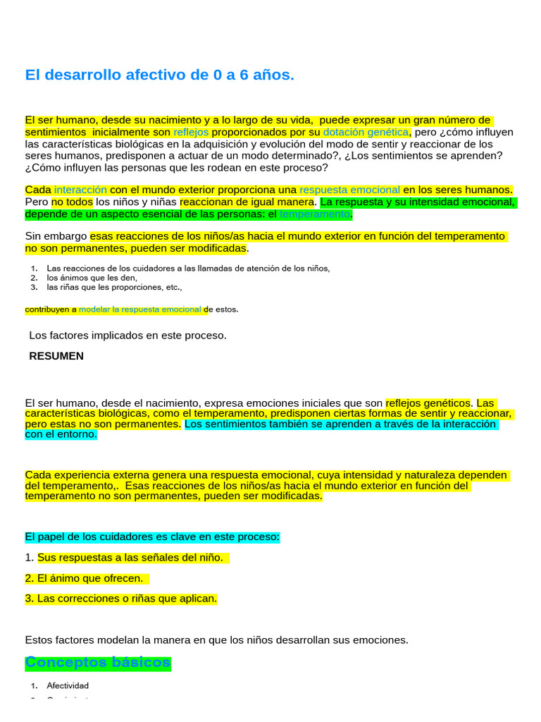 DSA - Tema 1 Desarrollo Socioafectivo 0 6 Años - Docx - 20241230 - 063435 - 0000 | PDF | Teoría ...