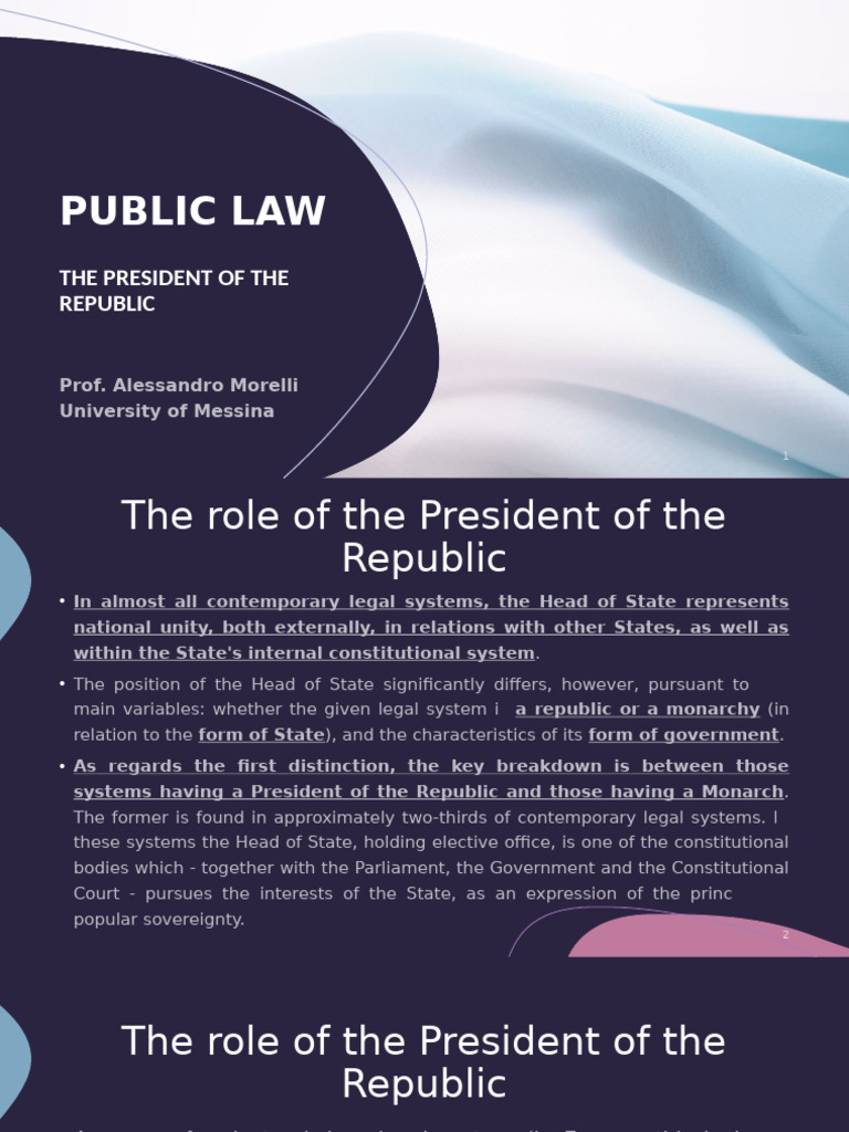 7 - Slides Public The President of The Republic | PDF | Heads Of State ...