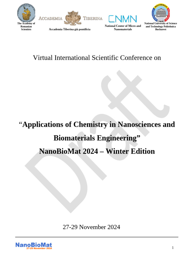 2024.11.25 - NanoBioMat 2024w - Program | PDF | Nanotechnology | Biomaterial