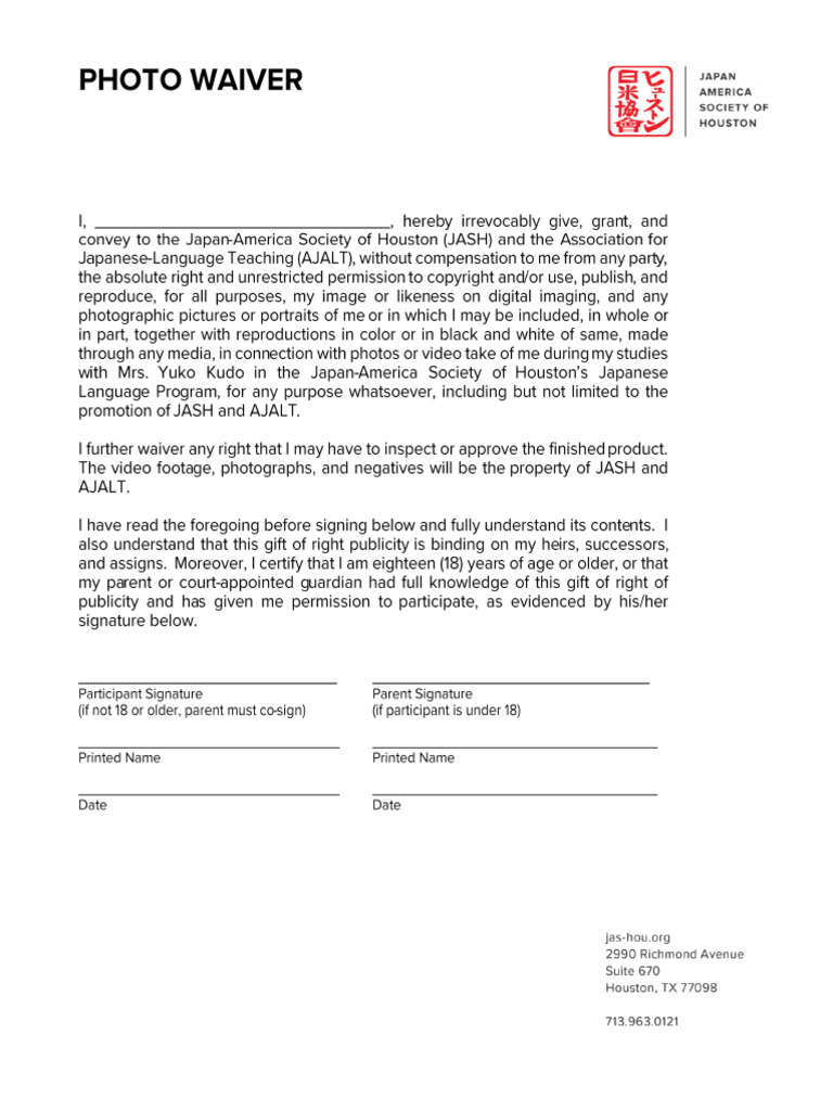JASH-AJALT Photo Waiver - 12032024 | PDF