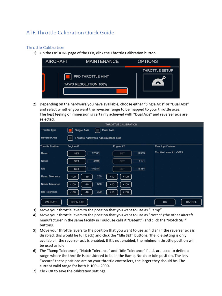 ATR Throttle Calibration Guide | PDF | Thrust | Throttle