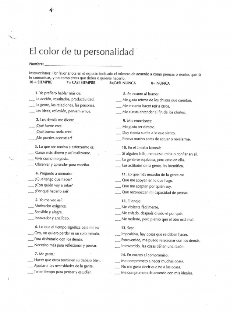El Color de Tu Personalidad | PDF