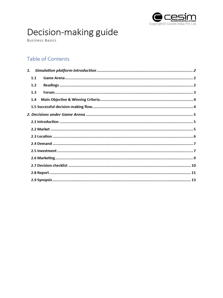 Decision-making guide_Business Basics | PDF | Decision Making | Forecasting