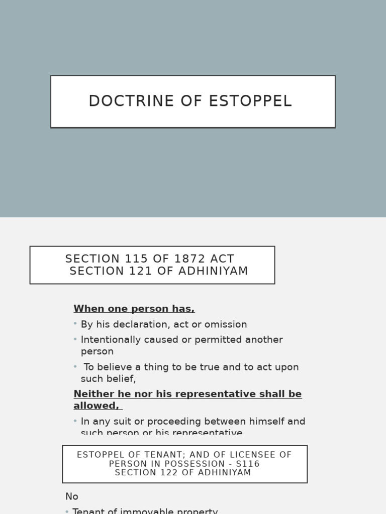 Doctrine of Estoppel Explained | PDF