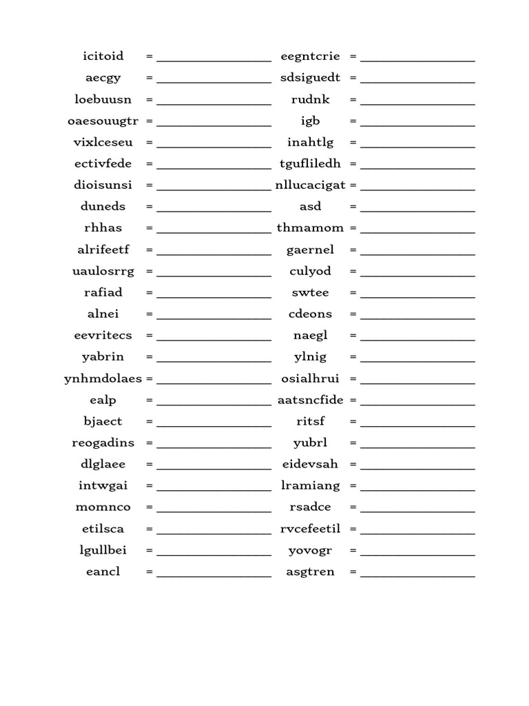 Word Scramble 1272878410 | PDF
