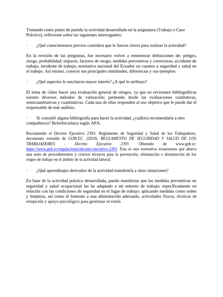 Respuestas A Foro 1 | PDF | Seguridad y salud ocupacional