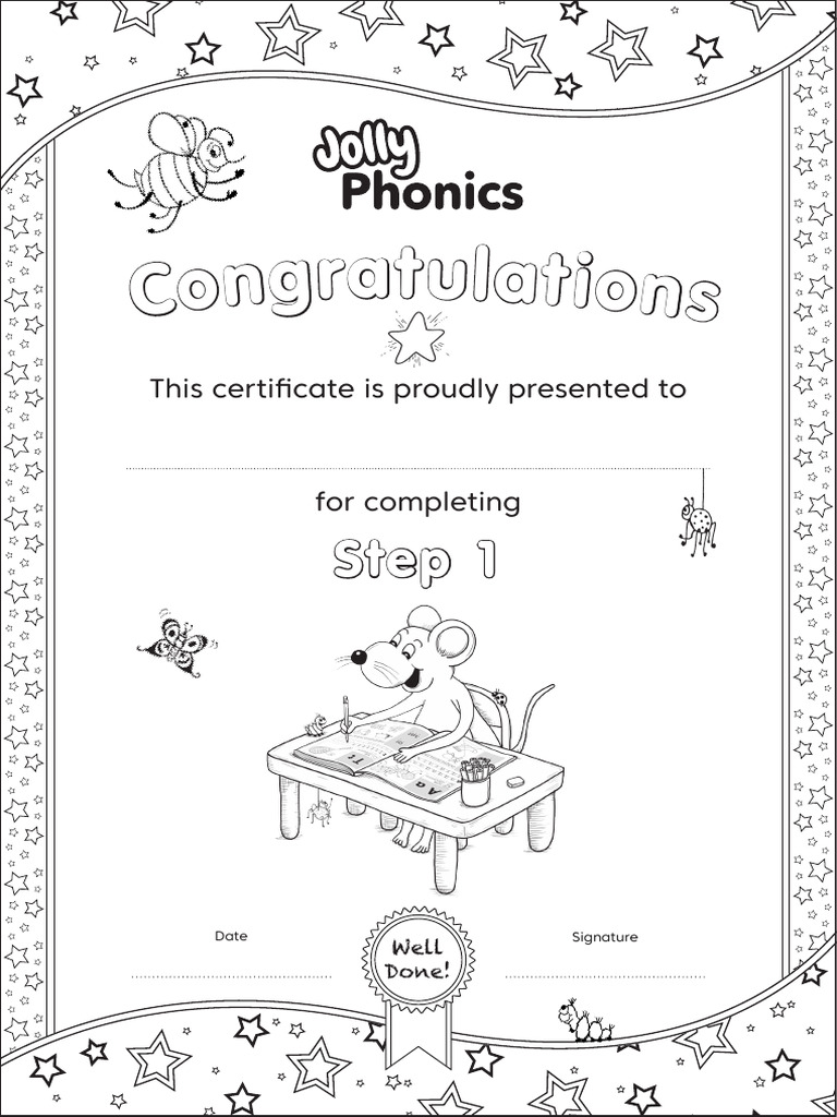 Jolly Phonics Completion Certificate | PDF