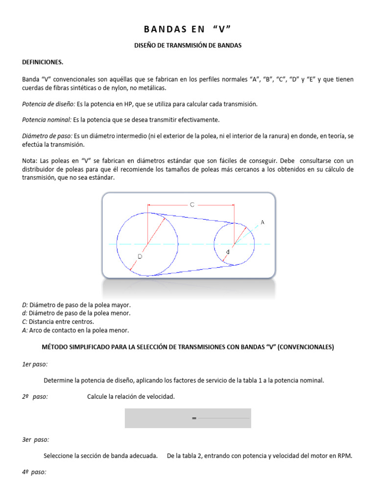Bandas en "V" | PDF | Tasas temporales | Ingeniería mecánica