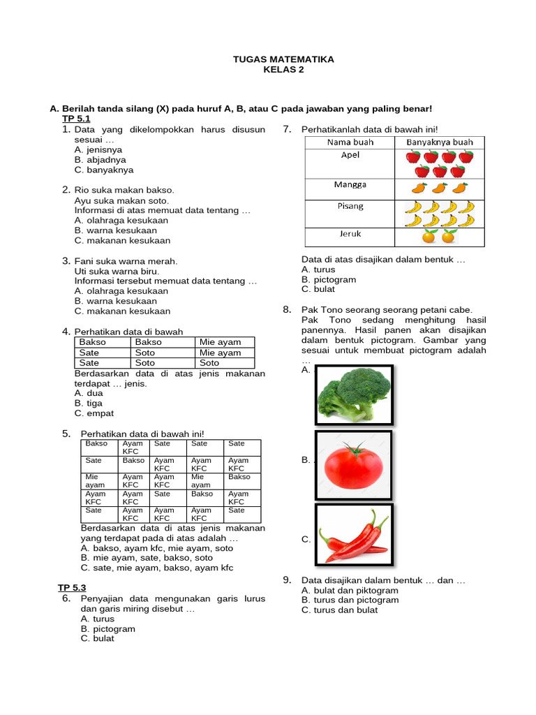 Soal PH MTK - Analisis Data | PDF