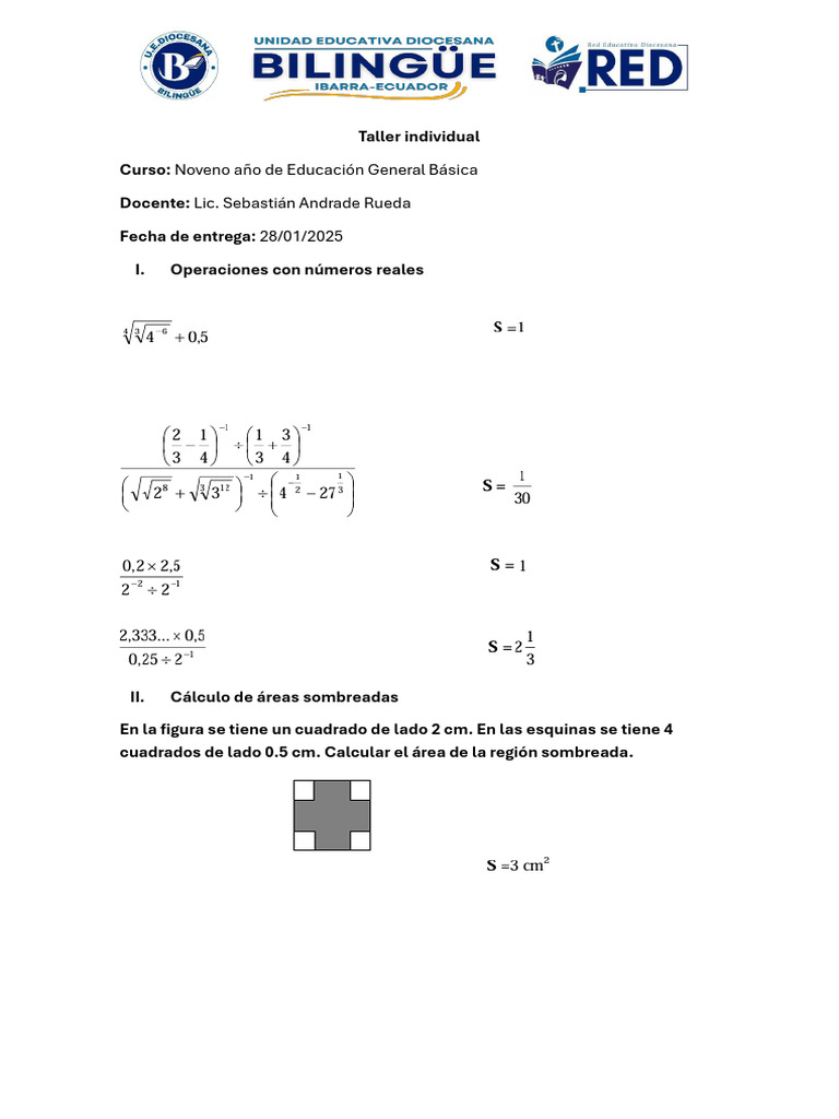 9no Mate Taller Individual | PDF