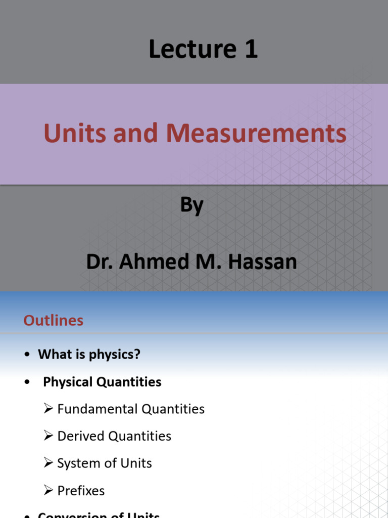 Lecture 1 - Applied Physics | PDF | International System Of Units | Measurement